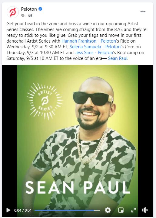 Peloton Artist Series with Sean Paul - The Clip Out