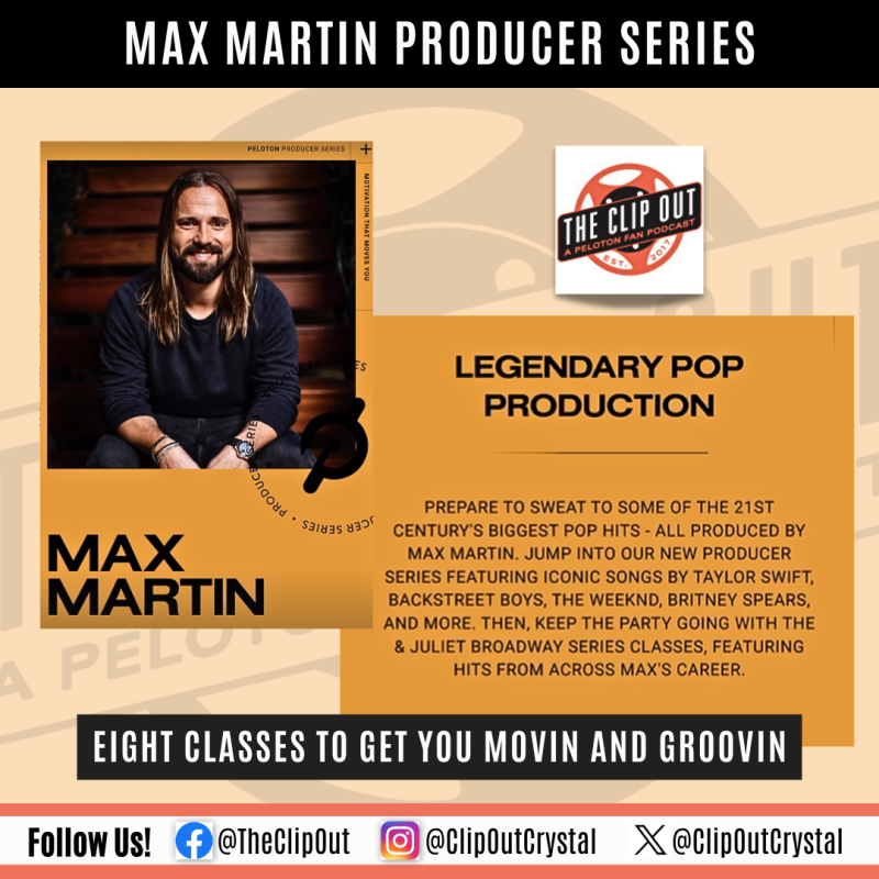 Peloton Unveils Max Martin Producer Series Classes - The Clip Out