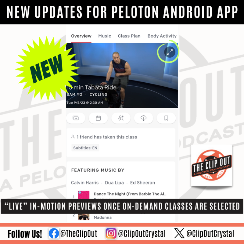 New Updates to Peloton Android App Features "Live" Preview - The Clip Out