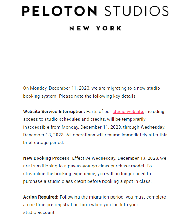 Studio Class Booking System Receiving Streamlined Update - The Clip Out