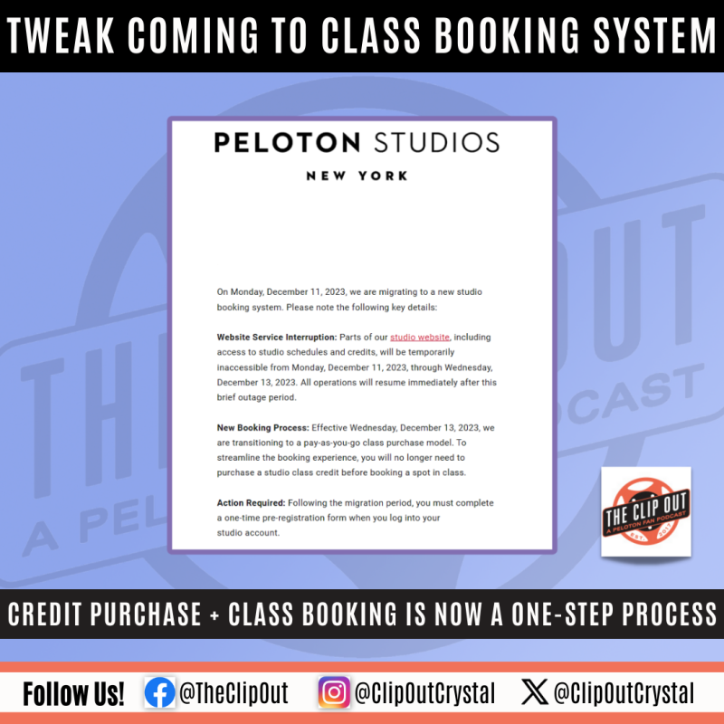 Studio Class Booking System Receiving Streamlined Update - The Clip Out