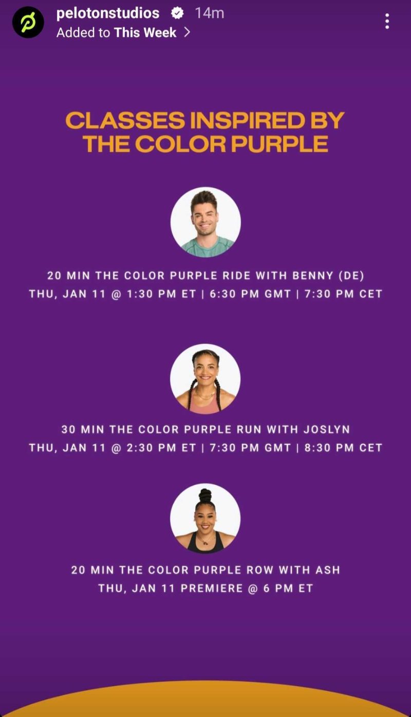 The Color Purple Comes to Peloton - The Clip Out
