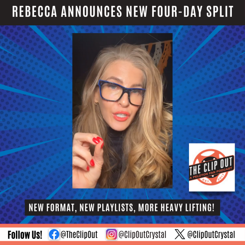 Rebecca Announces New Four-Day Split Strength - The Clip Out