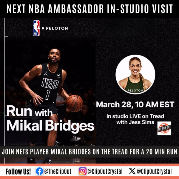 NBA x Peloton Ambassador Mikal Bridges Hits the Tread with Jess Sims ...