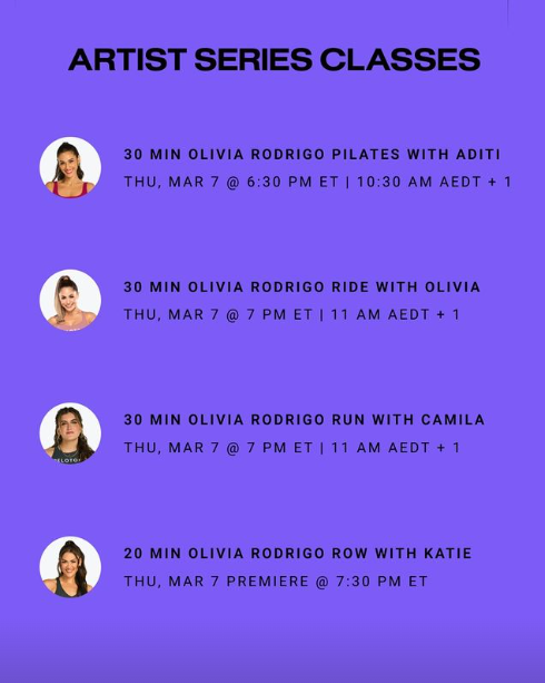 Peloton's Olivia Rodrigo Artist Series - The Clip Out