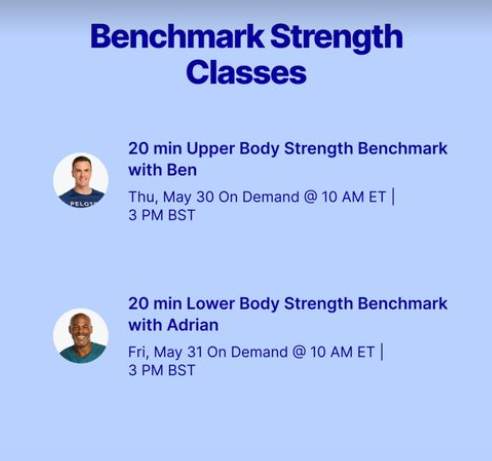 New Peloton Benchmark Strength Classes - The Clip Out