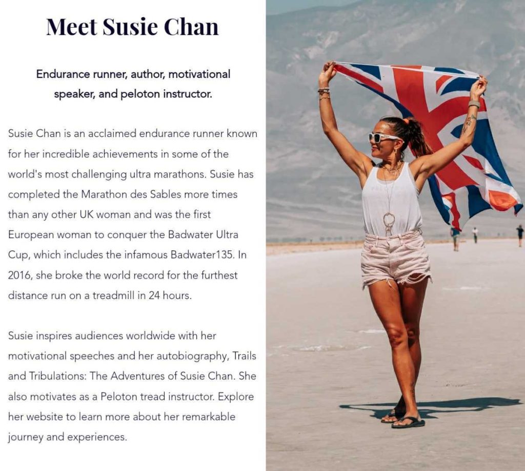 Peloton's Susie Chan Relaunches her Personal Website... Wow! - The Clip Out