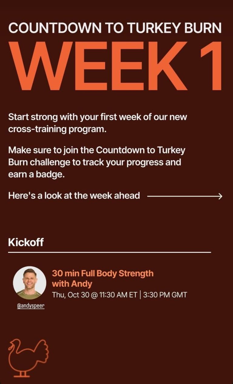 Peloton's New Countdown to Turkey Burn Classes - The Clip Out